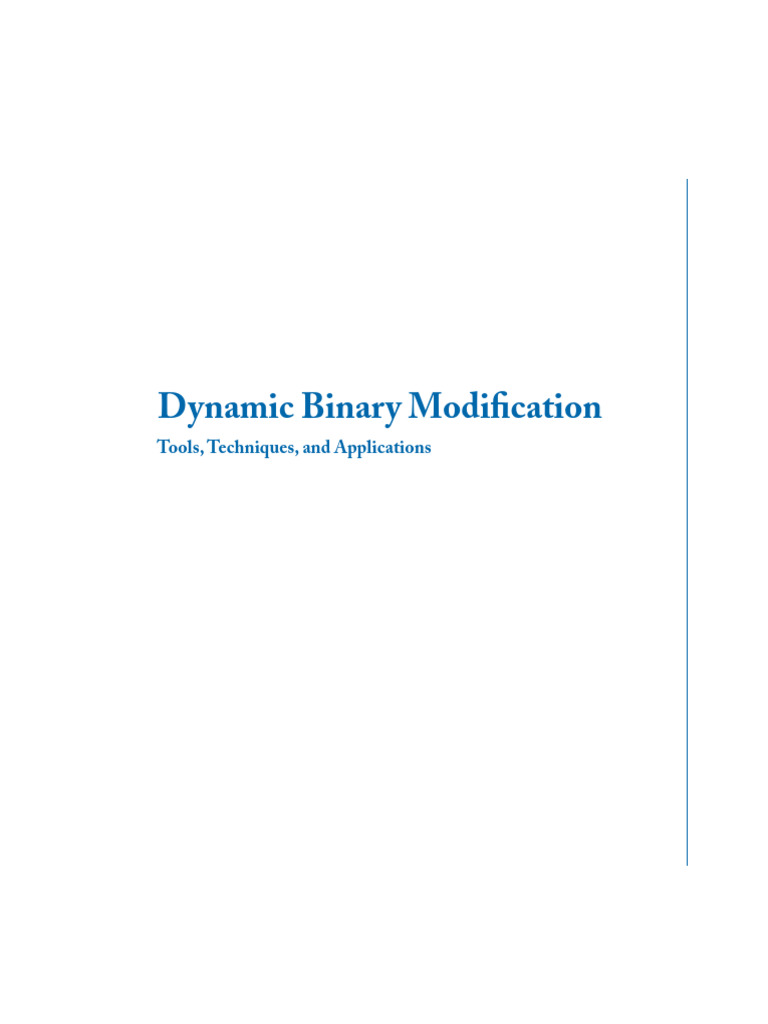 Dynamic Binary Modification: Tools, Techniques, and Applications | PDF | Command Line Interface ...