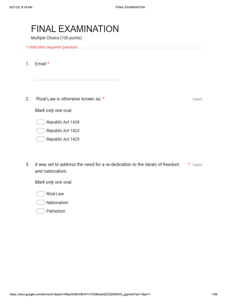 The Life and Works of Jose Rizal - Midterm Exam | PDF | Philippines