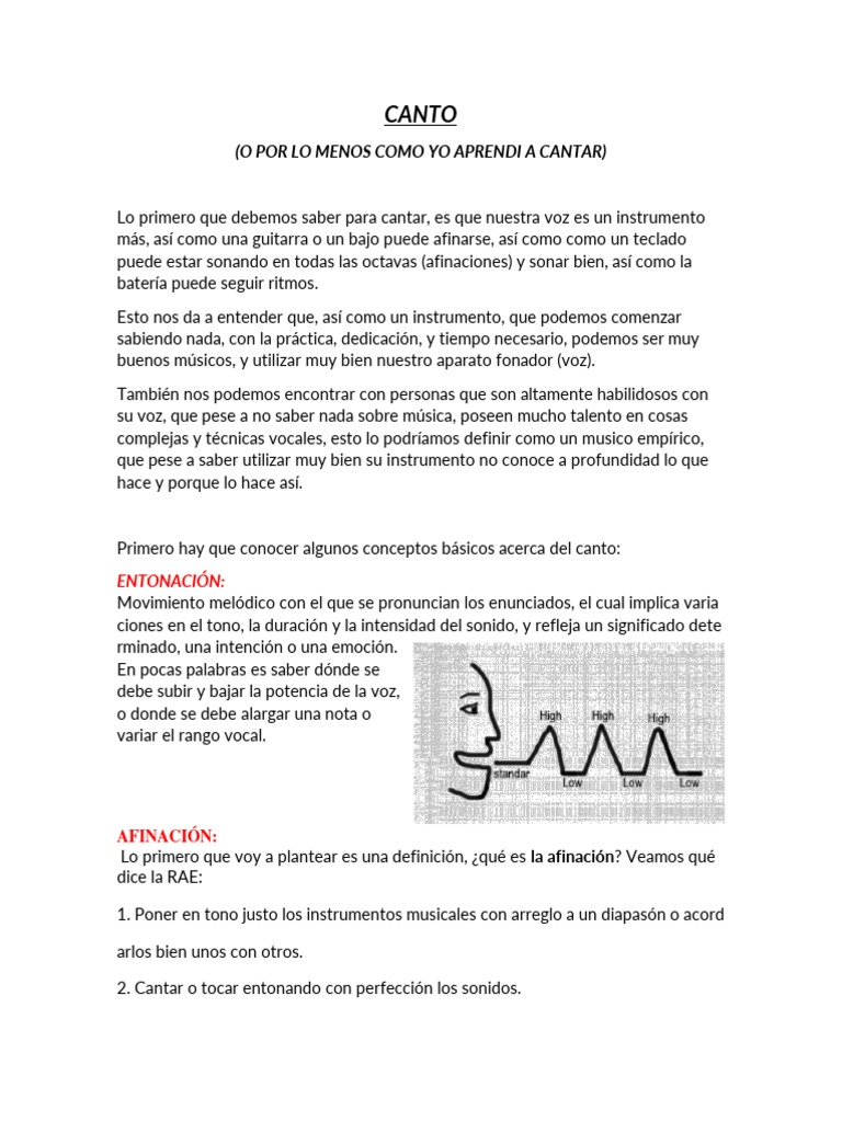 CANTO | PDF | Canto | Sonido