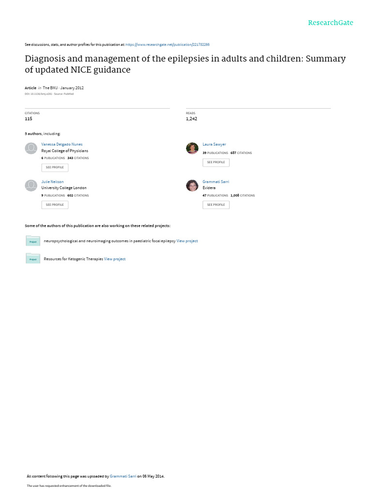 Diagnosis and management of the epilepsies in adults and children ...