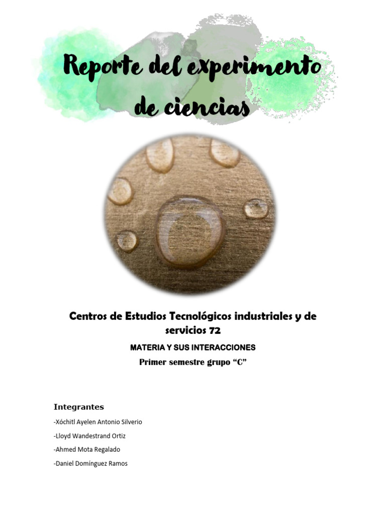 Portada de Reporte de Experimento | PDF