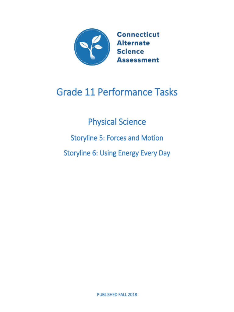 Grade 11 Forces and Motion Tasks | PDF | Force | Heat