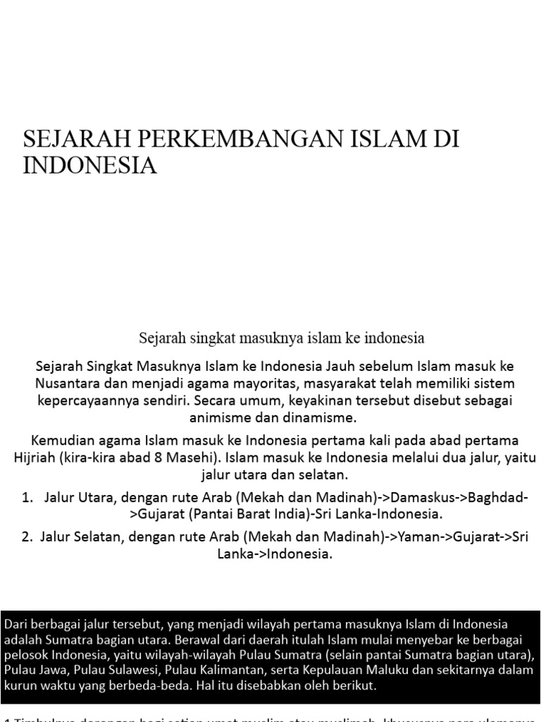Sejarah Masuk dan Perkembangan Islam di Indonesia | PDF | Politik | Agama & Spiritualitas