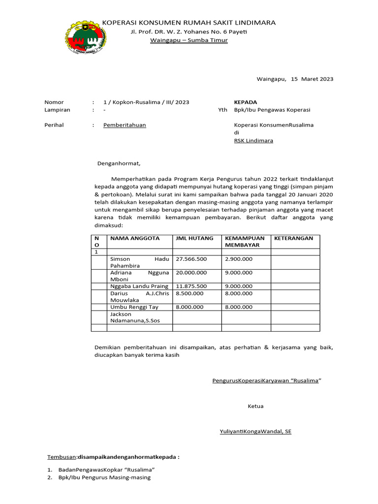 Undangan RAT TB 2022 | PDF