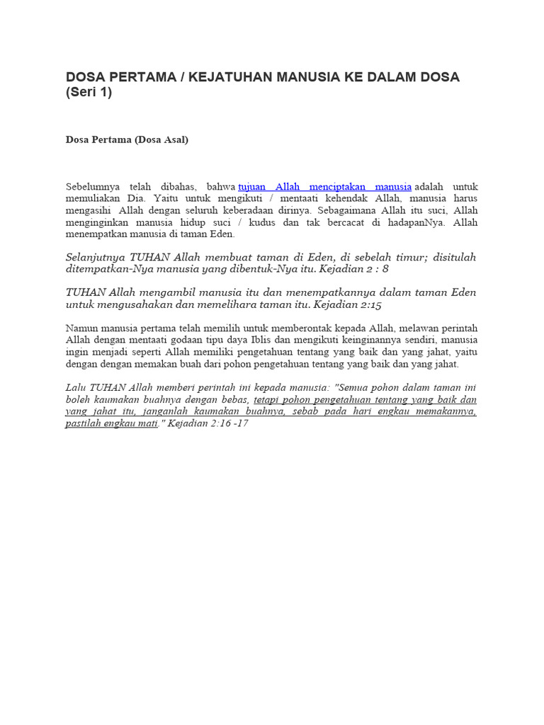 Dosa Pertama | PDF | Kesehatan Holistik | Agama & Spiritualitas