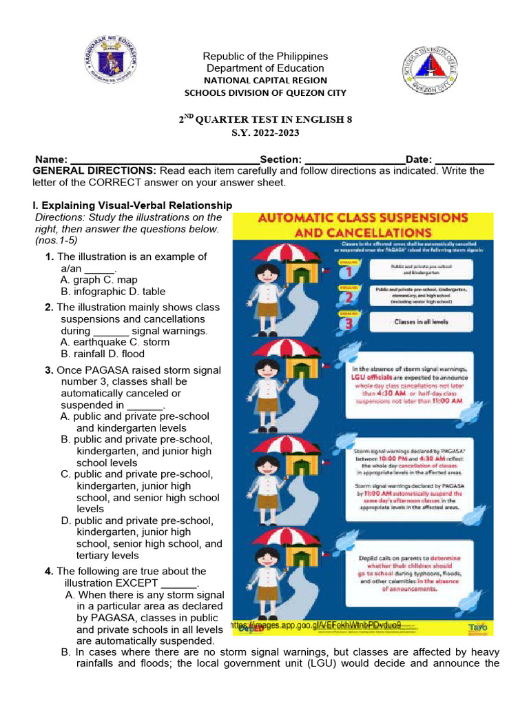 English 8-Q1-TEST-SY2022-2023 | PDF | Infographics