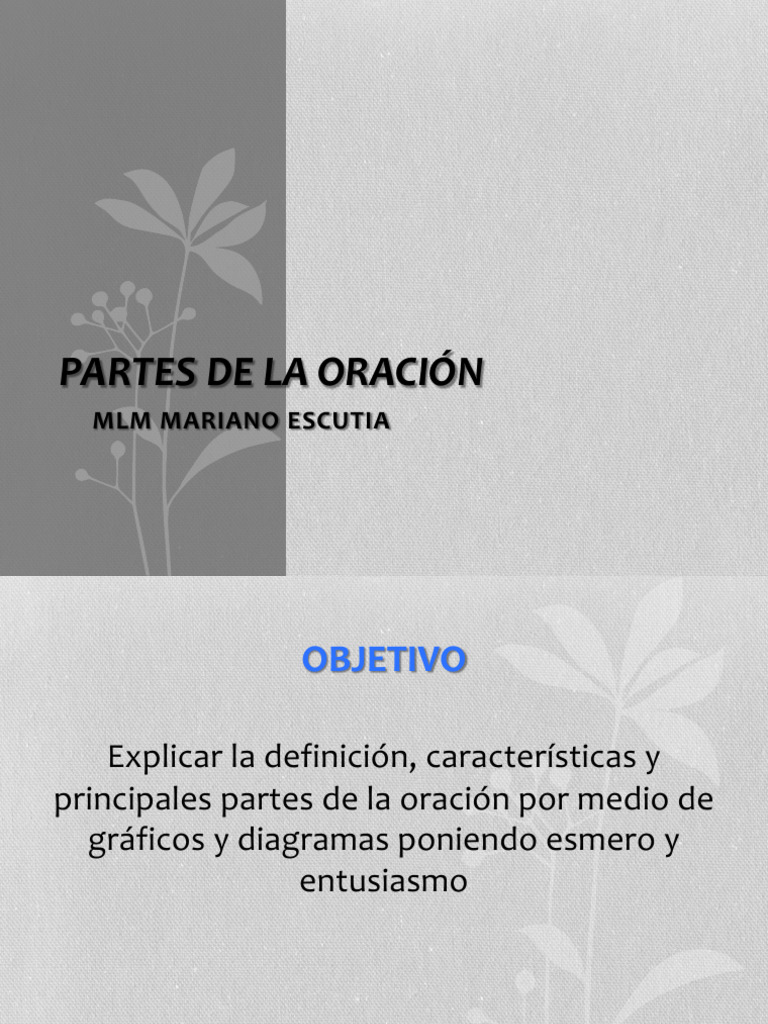 Partes de la Oración y sus Funciones | PDF | Predicado (Gramática ...
