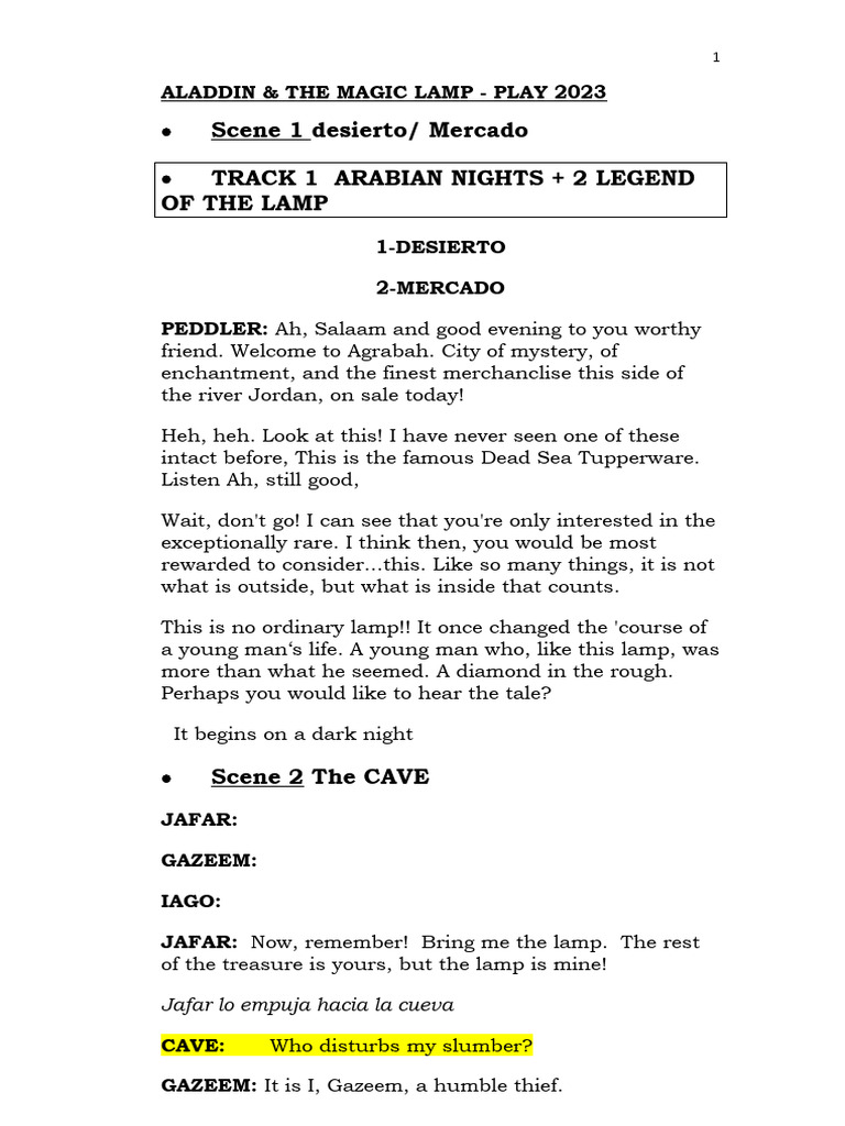 Aladdin - Script 2023 | PDF