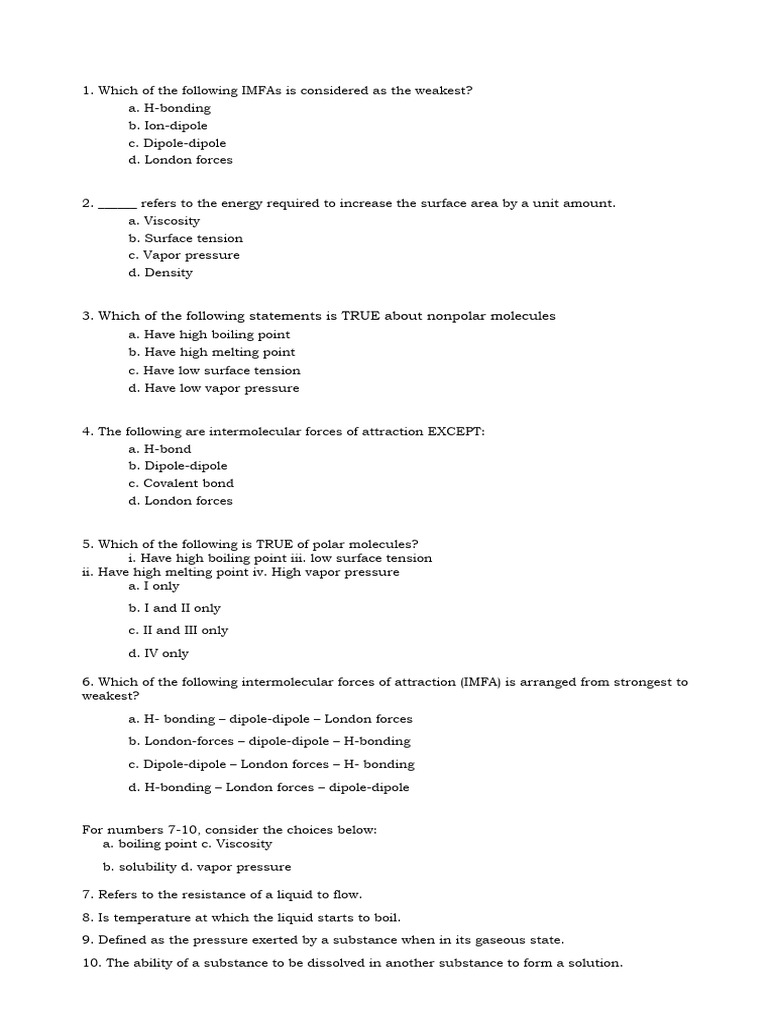 Physical Science Module 4 Quiz 1-10 - 085515 | PDF