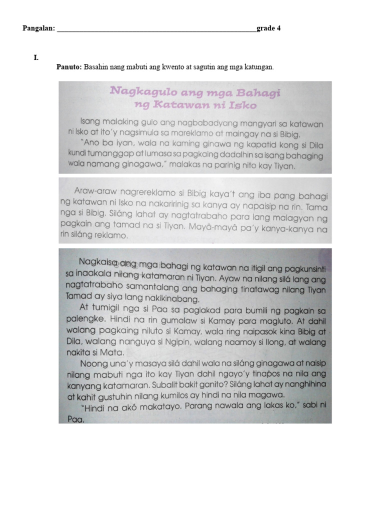 Grade 4 Filipino | PDF
