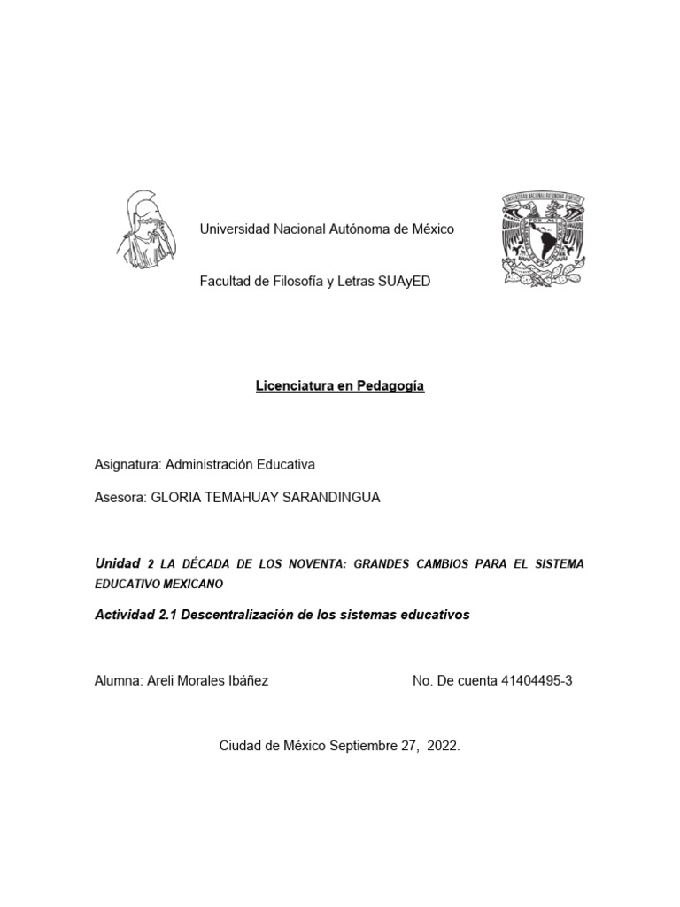 U2 Act 2.1 Administracion Educativa | PDF | Democracia | Ideologías políticas