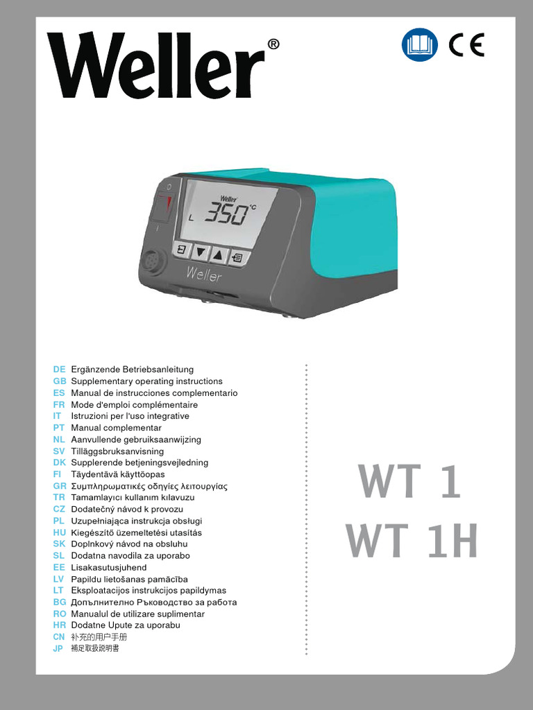 Weller WT1 WT1H Sup Mul Man | PDF | Electricity | Industrial Processes