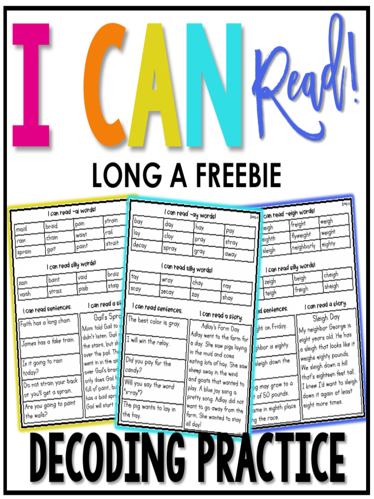 Long A Freebie: Read! | PDF | Phonics | Cognitive Science