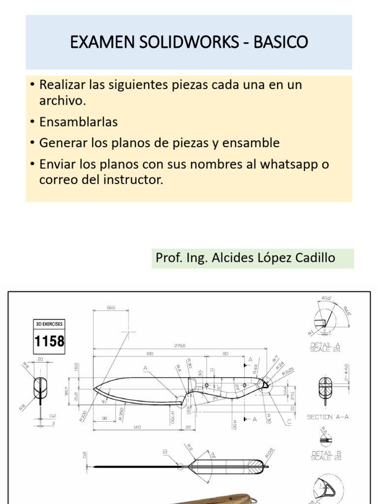 Examen Solidworks - Basico | PDF