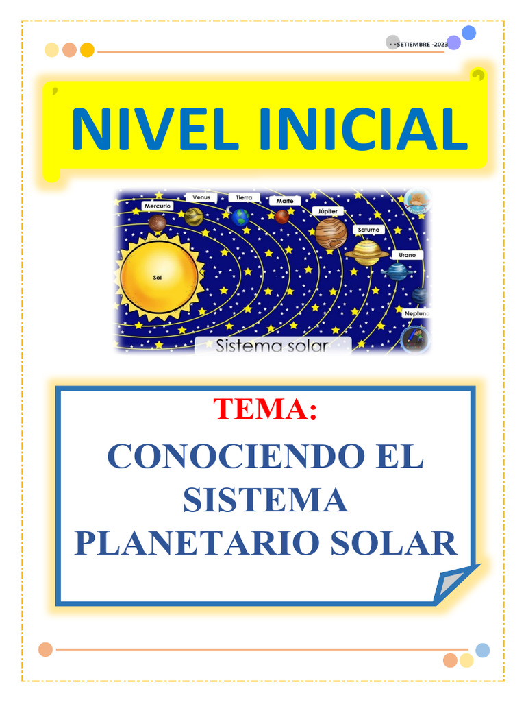 Sesion 1-Inicial-11-09-2023 | PDF | Planetas | Aprendizaje