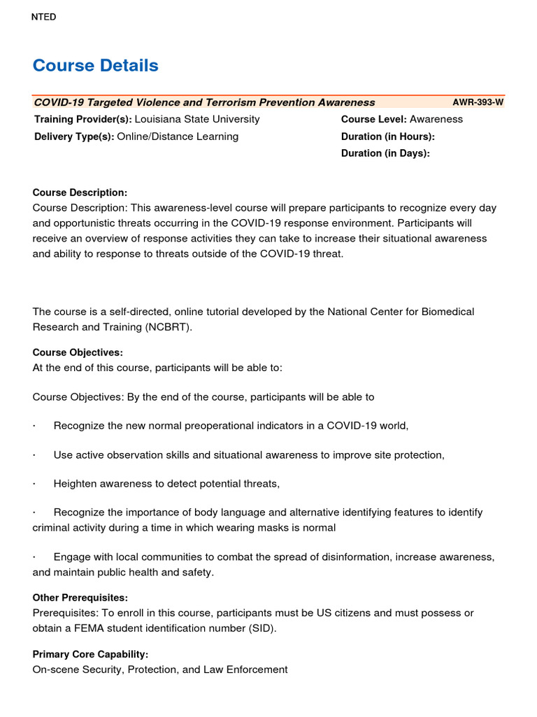 AWR-393-W Course Details | PDF | Social Science | Computers