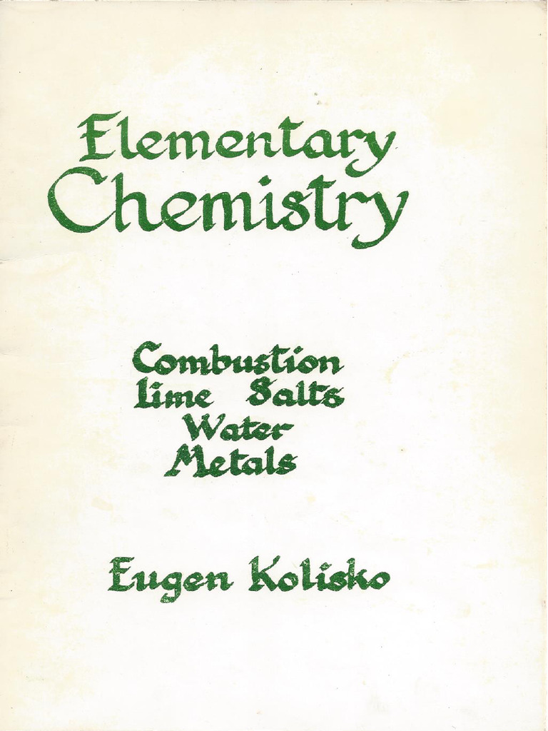 Elementary Chemistry | PDF