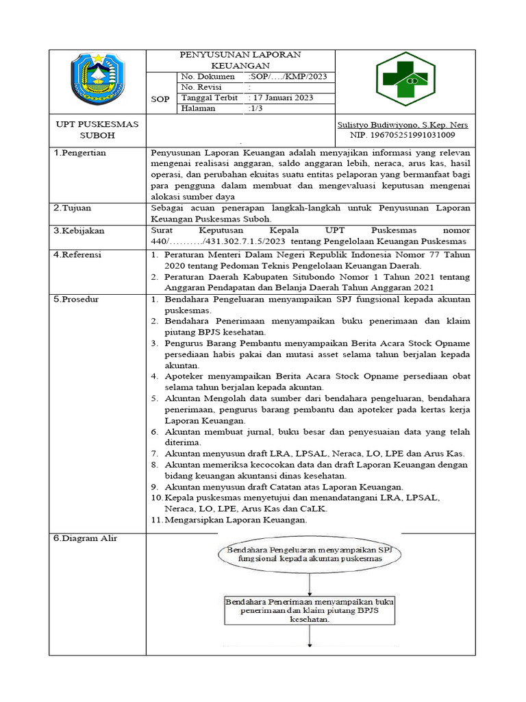SOP Penyusunan LK | PDF | Pengelolaan Keuangan & Uang