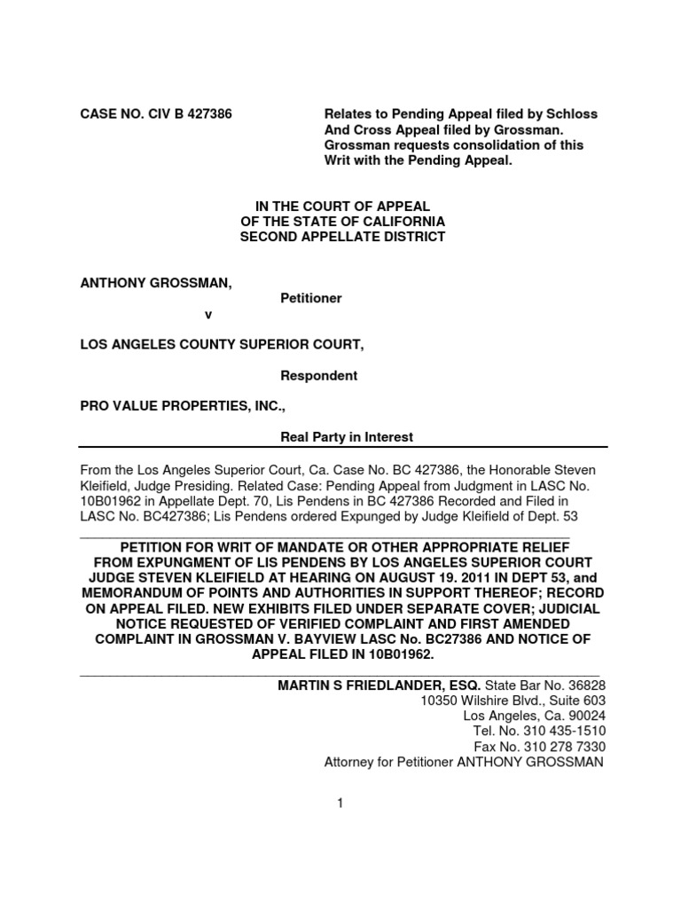 Petition for Writ of Mandate 8.30.2011 Draft 2 | Lawsuit | Mandamus