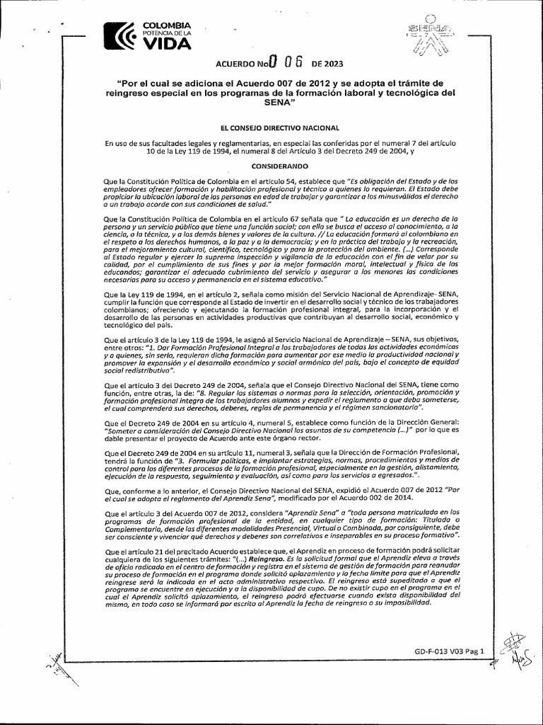 Acuerdo 006 de 2023 - 12025-1 | PDF