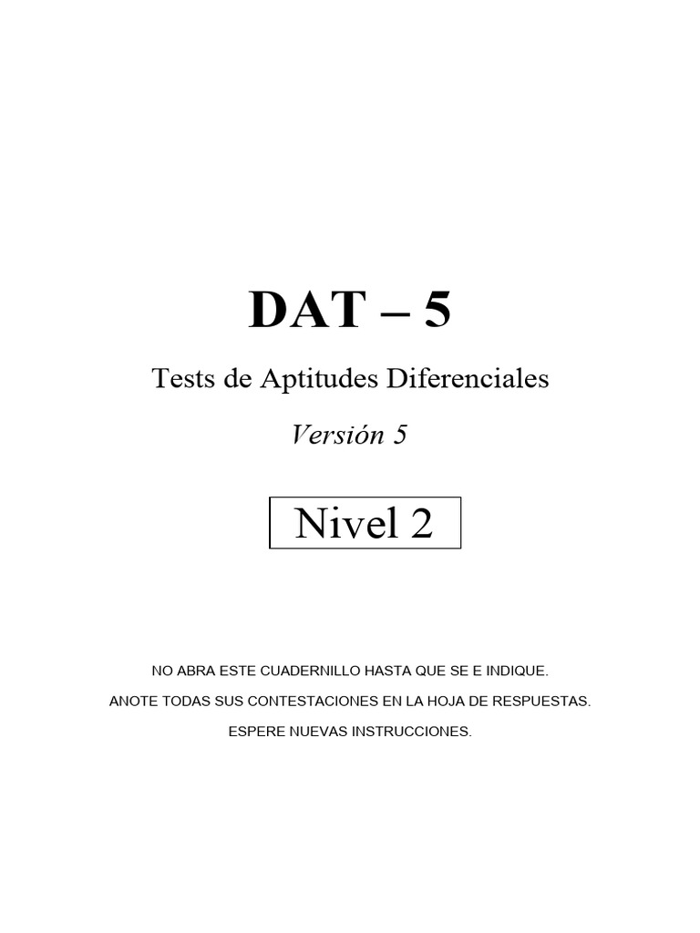 Prueba de Razonamiento Verbal DAT-5 | PDF