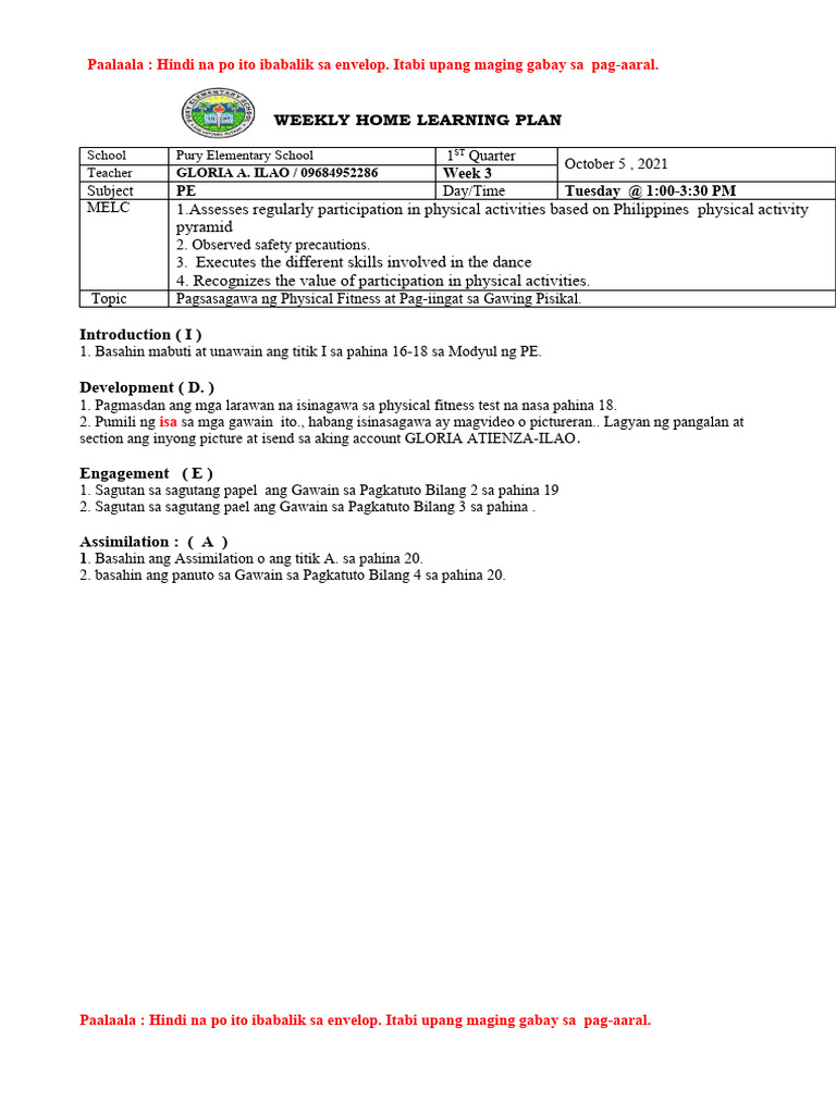 WHLP Pe Q1 WK 3 4 | PDF