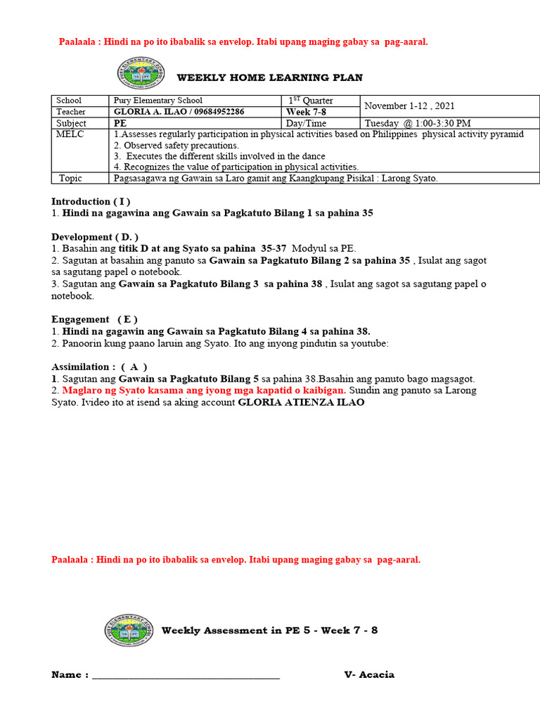 WHLP Pe Q1 WK 7 8 | PDF