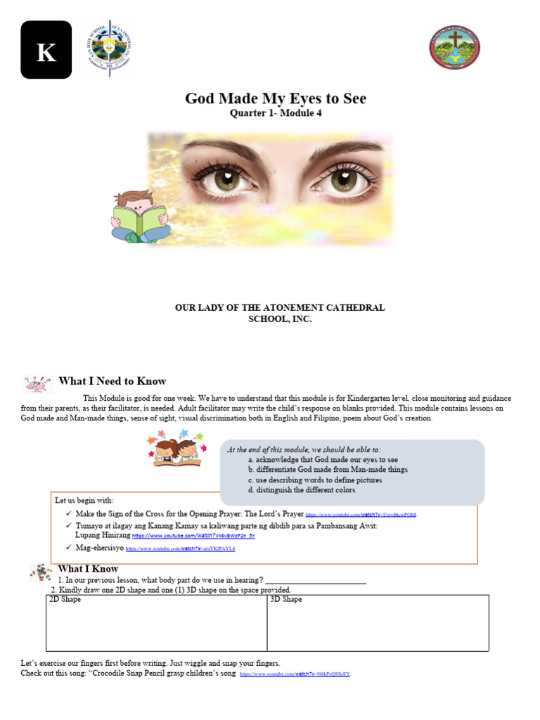 Kinder Q1 Module 4 | PDF | Learning | Color