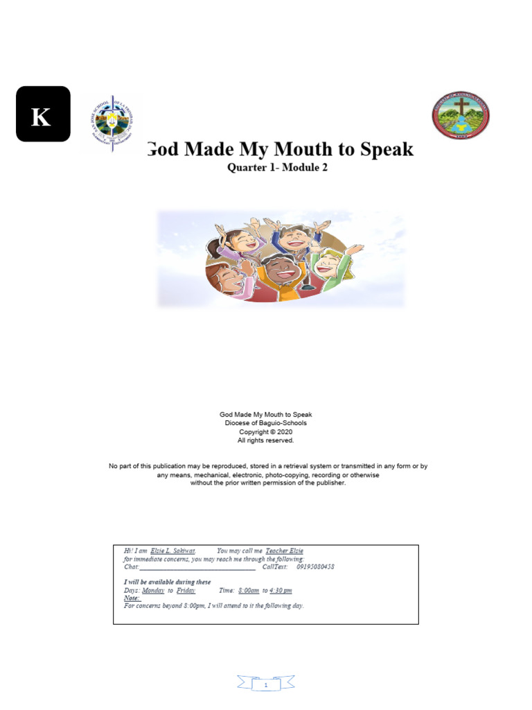 Kinder Q1 Module 2 | Download Free PDF | Taste | Learning