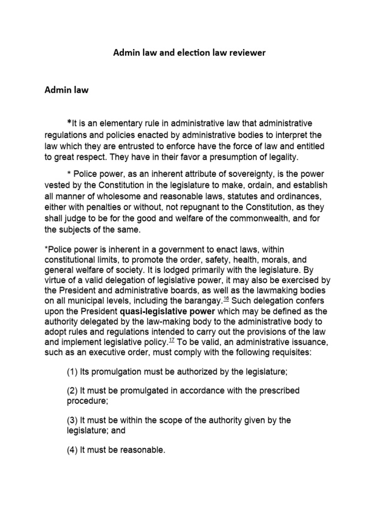 Admin Law and Election Law Reviewer | PDF