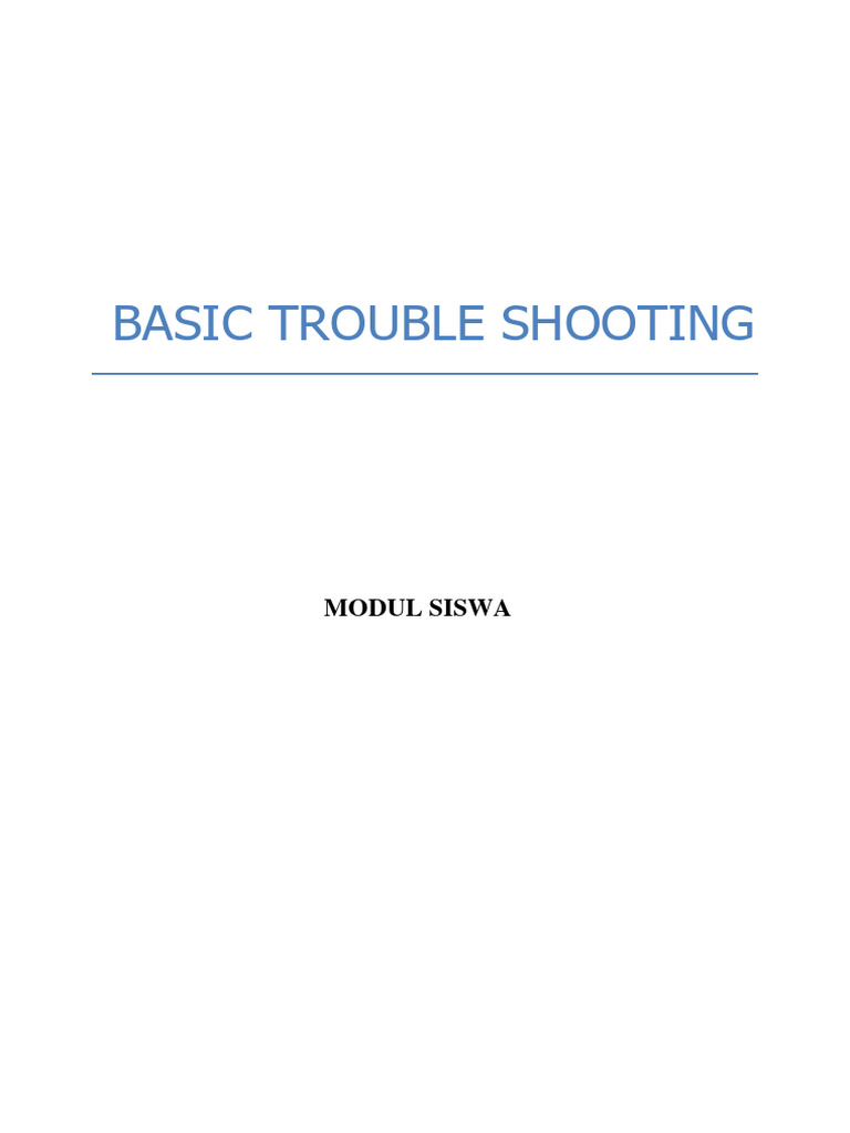 Panduan Dasar Trouble Shooting | PDF