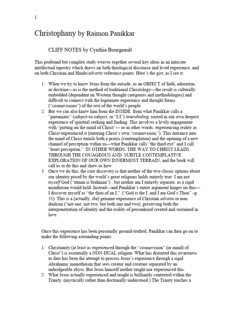 Christophany Overview | PDF | Trinity | Jesus