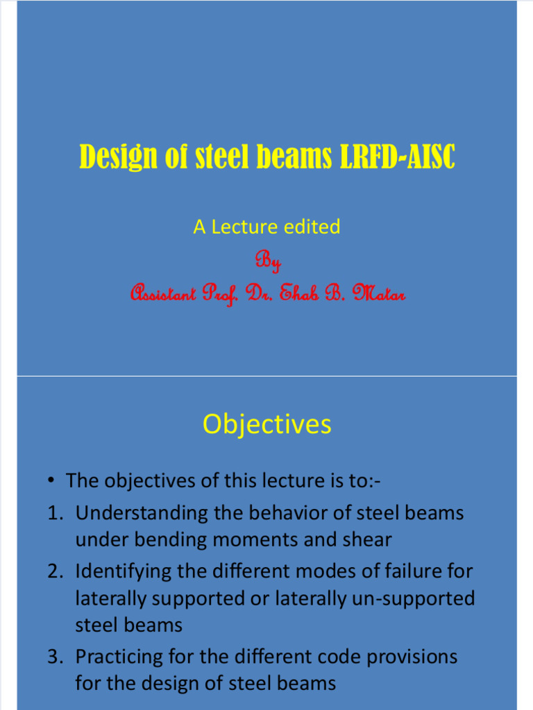 Design of Steel Beams To Aisc LRFD - 02 | PDF | Beam (Structure) | Bending