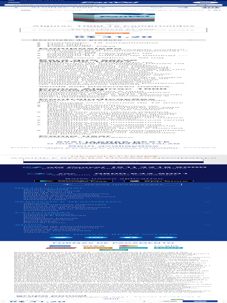 Alginac 1000 15 Comprimidos - PanVel Farmácias | PDF | Dor | Farmacêutico