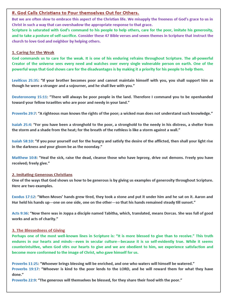 Pouring Into Others: Biblical Guidance | PDF | Jesus | Gospel Of Matthew