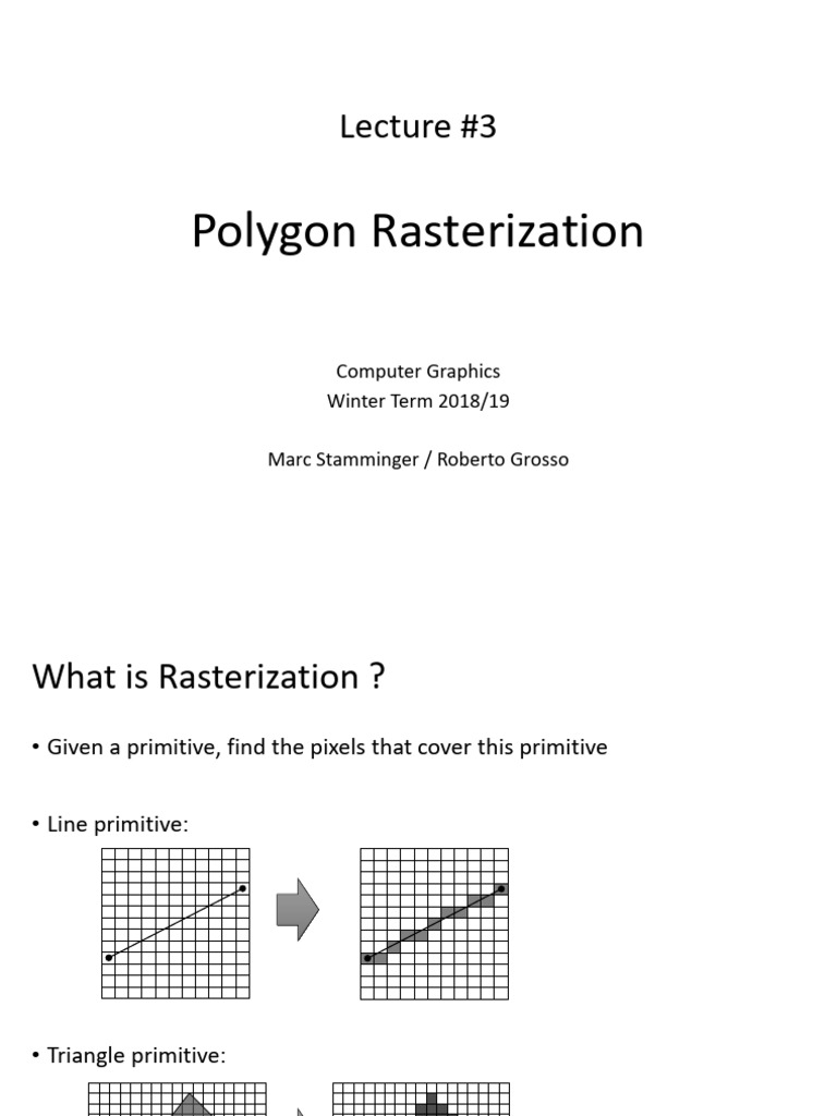 04 Polygon Rasterization Pdf 3 D Computer Graphics Computing 