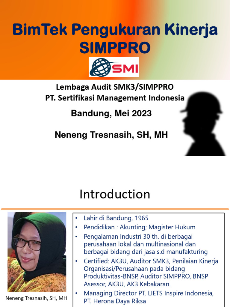 Slide Pengantar Pengukuran Kinerja SIMPPRO-V2-Bandung | PDF