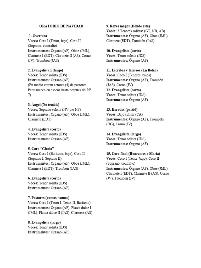 ORATORIO DE NAVIDAD | PDF