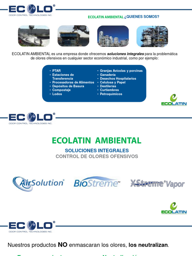ECOLO - Control de Olores Presentacion | PDF | Agua | Residuos