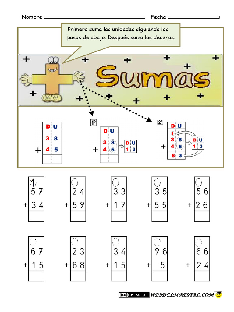 Sumas Con Llevadas Iniciar | PDF