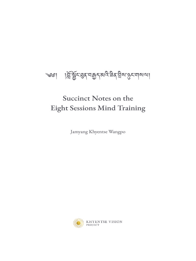 Succinct Notes On The Eight Sessions Mind Training | PDF | Mahayana ...