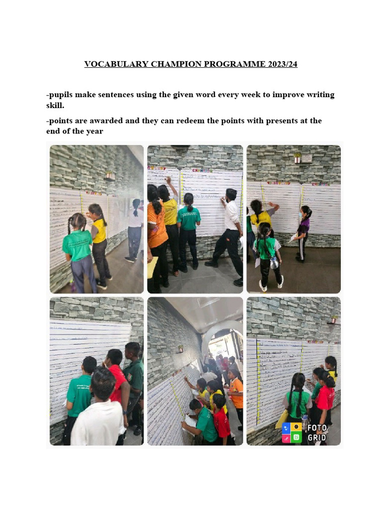 Vocabulary Champion Programme 2023 | PDF