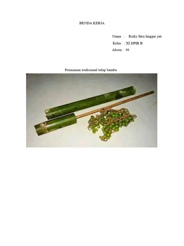 Permainan Tradisonal Tulup Bambu | PDF