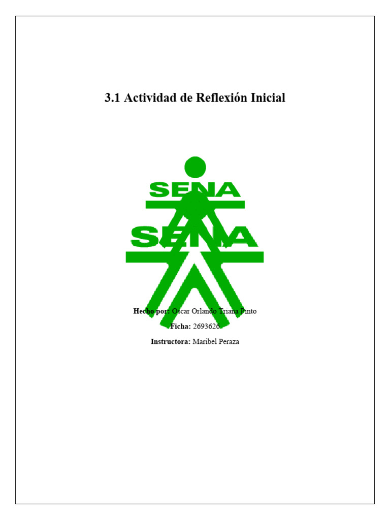 3.1 Actividad de Reflexión Inicial | PDF