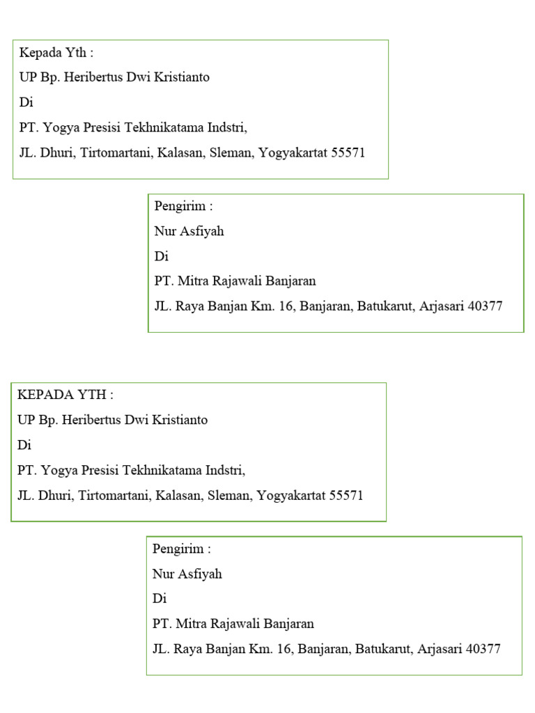 Alamat PT - Ypti | PDF