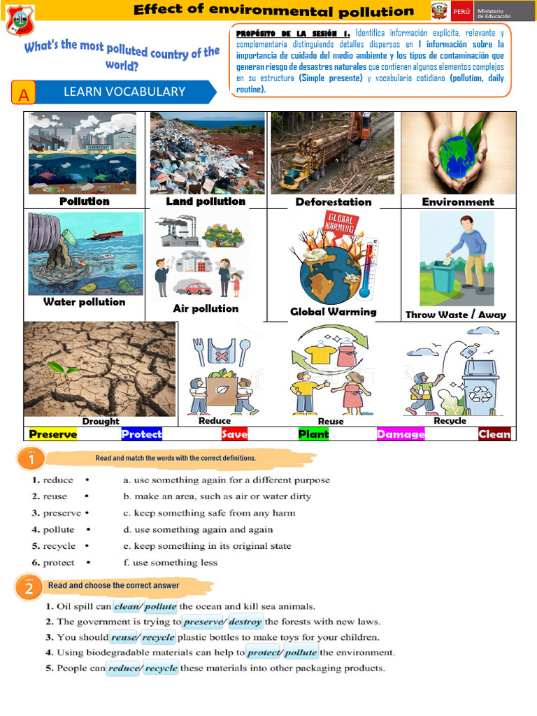 Ficha 2 - Semana 1 | PDF | Pollution | Nature