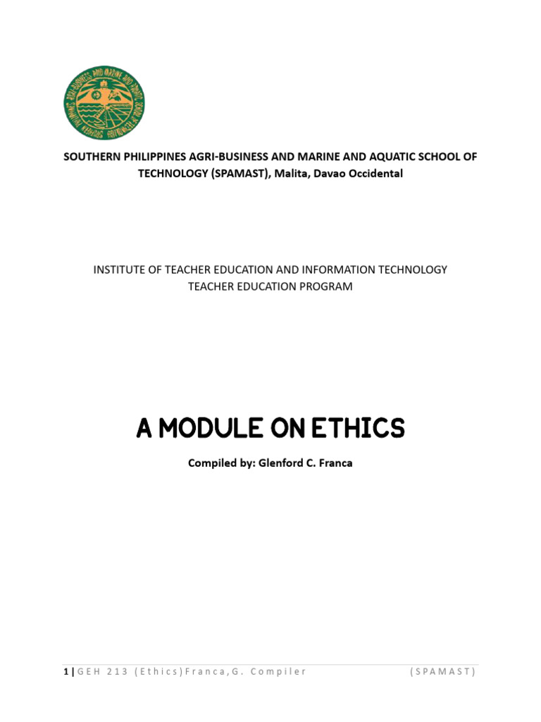 Ethics Revised Module PDF File GFranca | PDF | Morality | Philosophical Theories