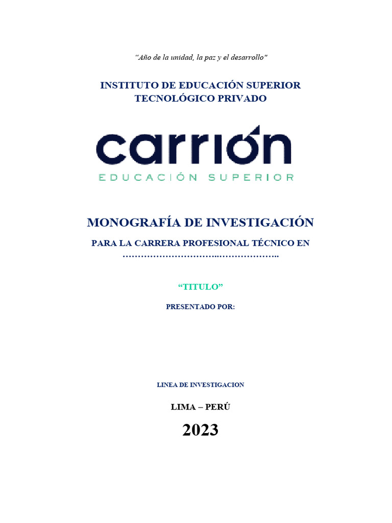 Ejemplo - Portada de Monografia | PDF