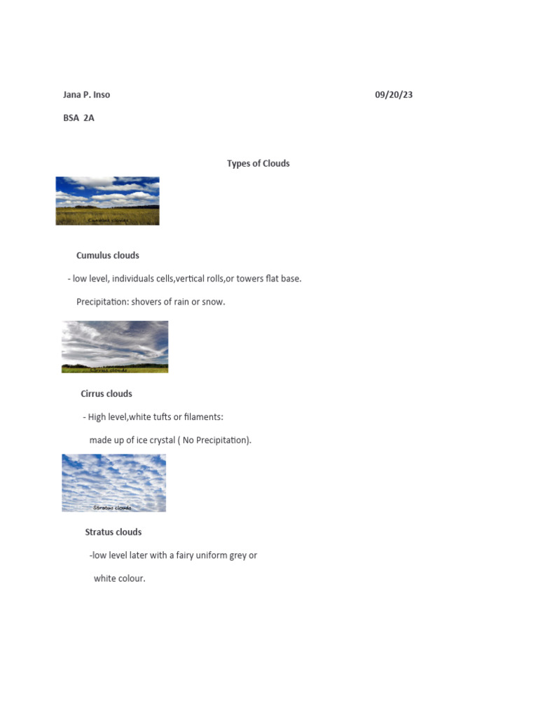 Types of Clouds Explained | PDF
