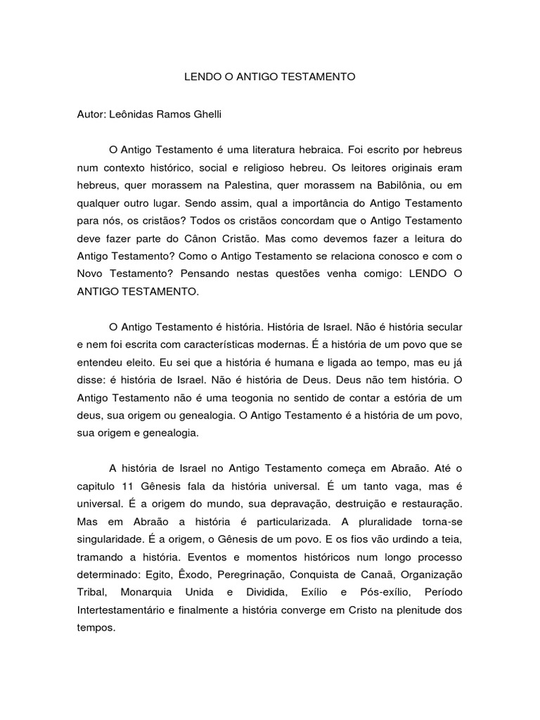 Compreendendo o Antigo Testamento | PDF | Jesus | Antigo Testamento